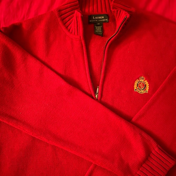 Lauren Ralph Lauren | Sweaters | Women Medium Red Lauren Knitted ...